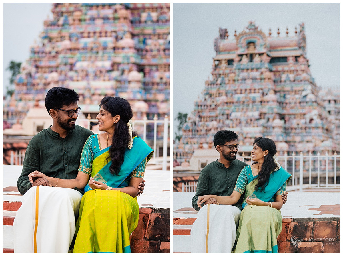 Trichy Srirangam Temple Couple Shoot Wedding Photography