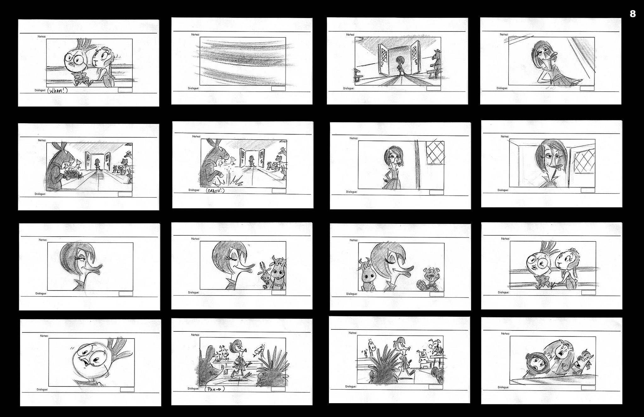 Tod Carter Chicken Little 2 storyboard sequence