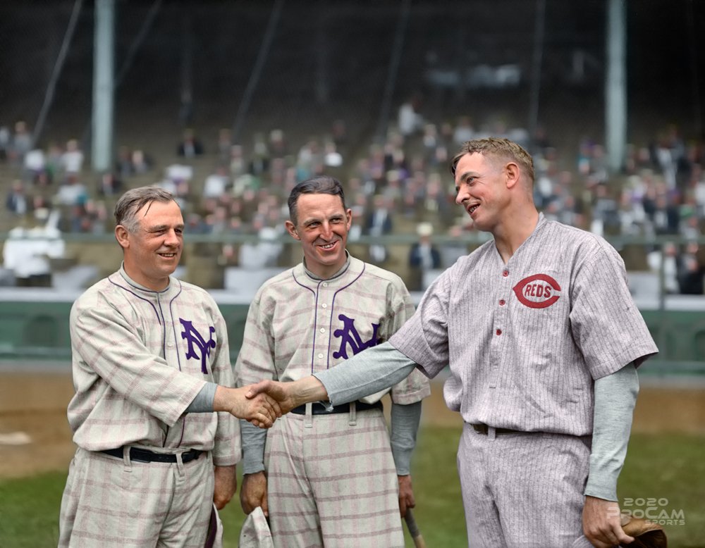 John McGraw, Buck Herzog, and Christy Mathewson - New York Giants ...