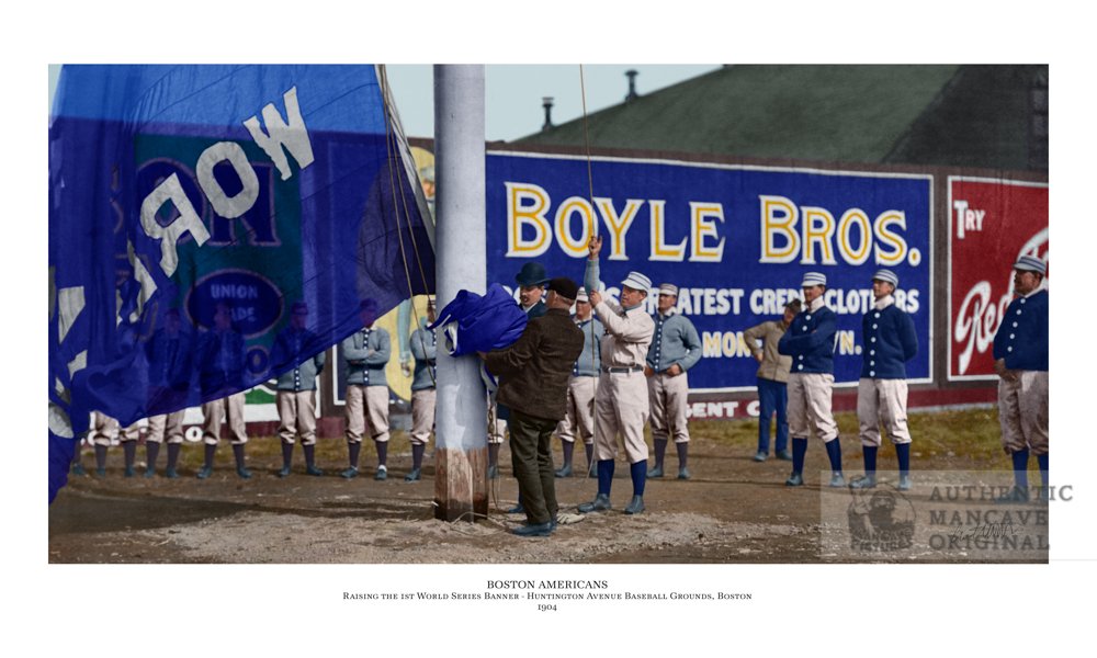 Boston Americans - Raising 1st World Championship Flag (1904)