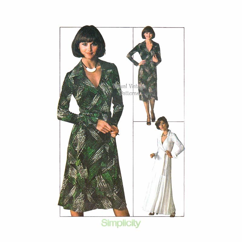 Easy Wrap Dress Pattern, Simplicity 7705, Bust 32 1/2