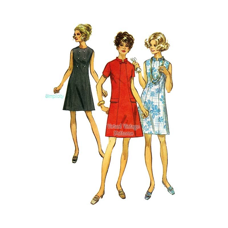60s Cocktail Dress Pattern, Simplicity 8603, Bust 39