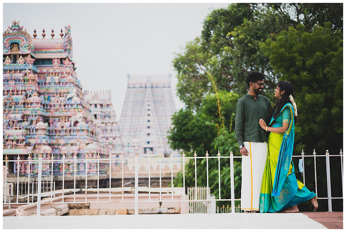 Trichy Srirangam Temple Couple Shoot Wedding Photography