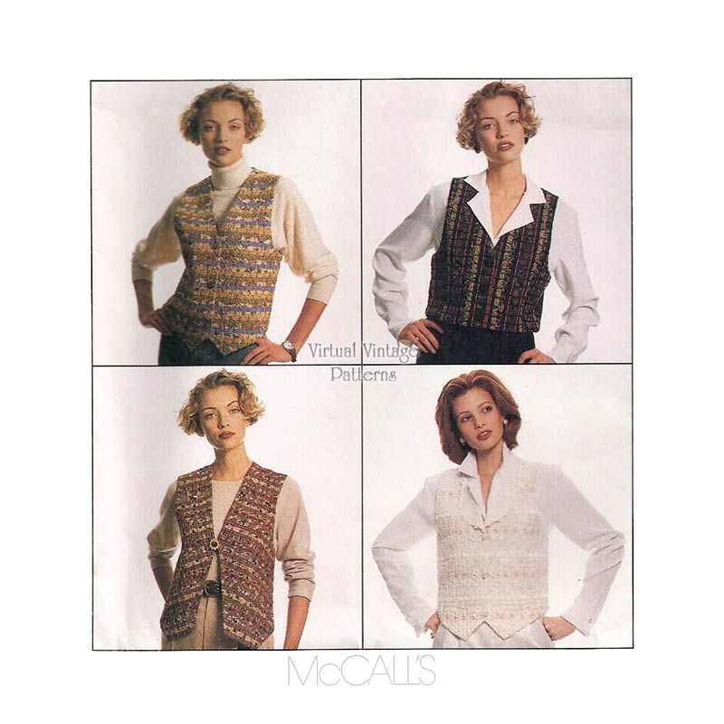 Womens Vest Pattern, McCalls 7907 | Virtual Vintage