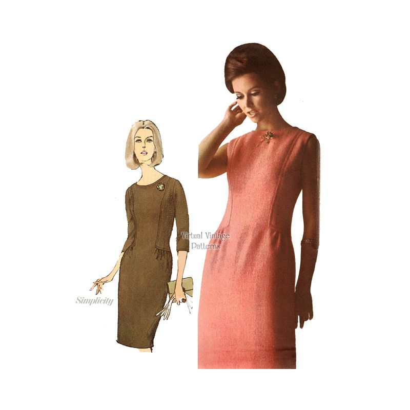 60s Sleeveless Sheath Dress Pattern, Simplicity 6225 | Virtual Vintage