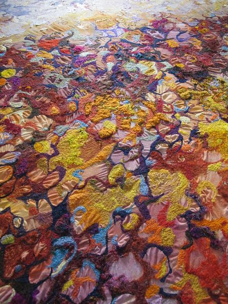 Unique paintings and stitched textile art work inspired by lichen rust ...