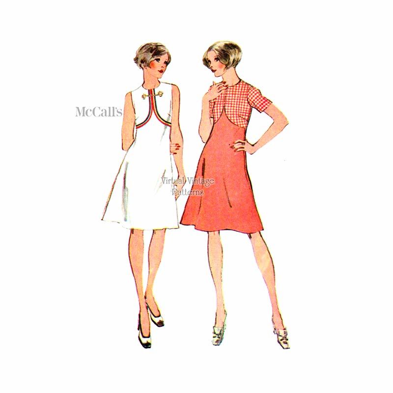 1970s Sleeveless A Line Dress Pattern, McCalls 3936