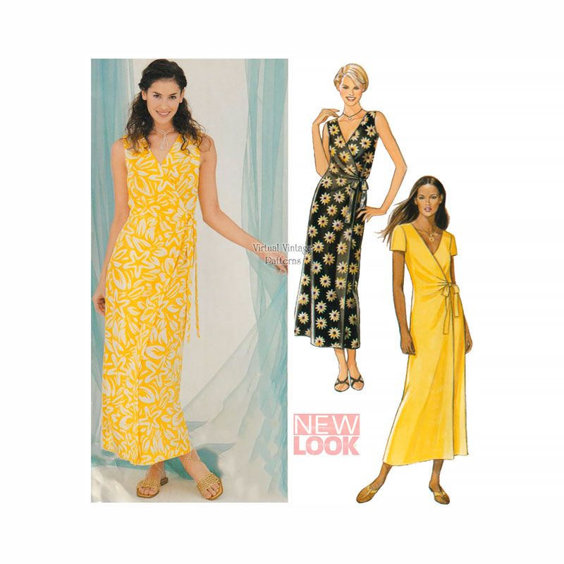 Easy Sleeveless Wrap Dress Pattern, New Look 6861