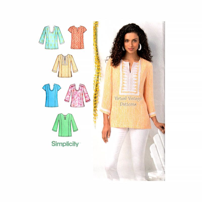 Womens Tunic Sewing Pattern, Simplicity 1461, 10 to 18